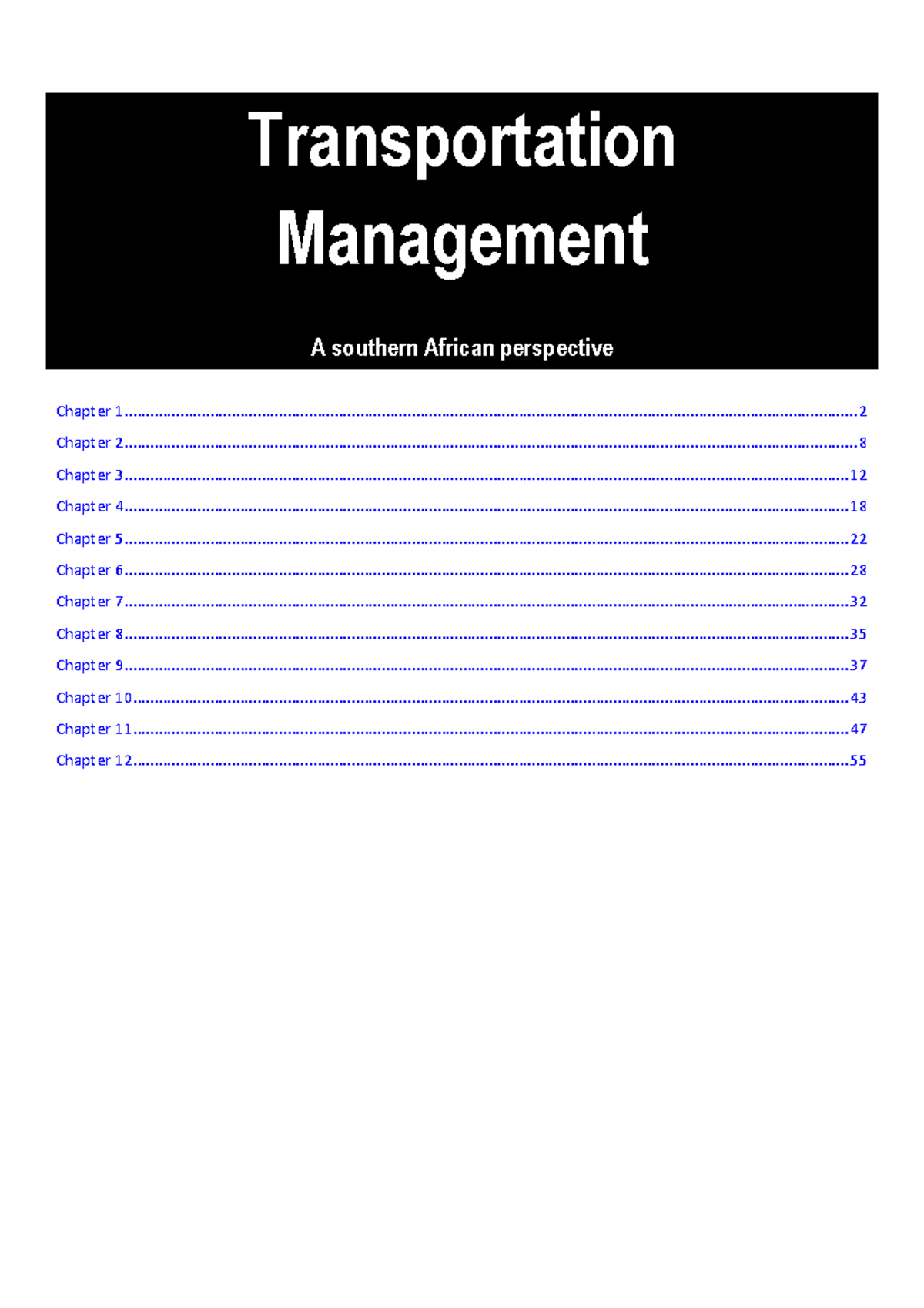 Transport Management Suggested answers - Transportation Management ...