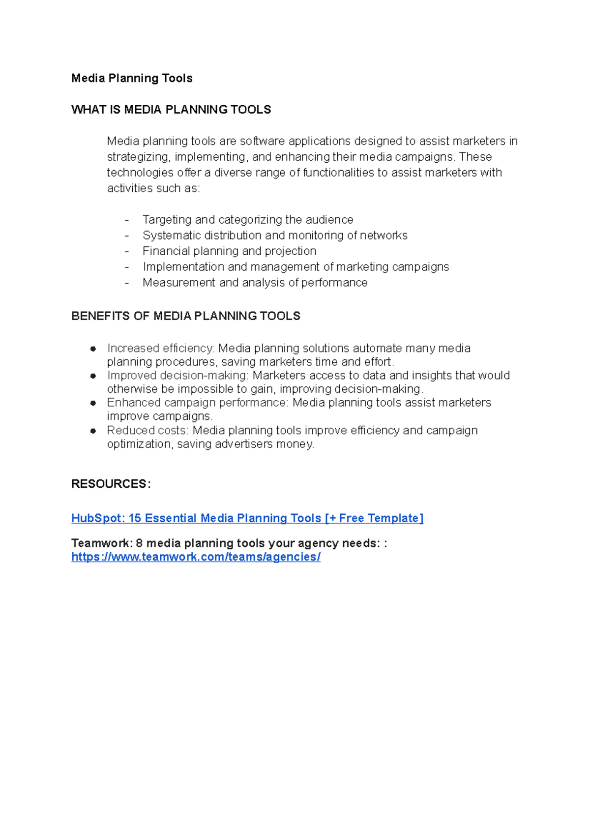 Media Planning Tools - use it - Media Planning Tools WHAT IS MEDIA ...