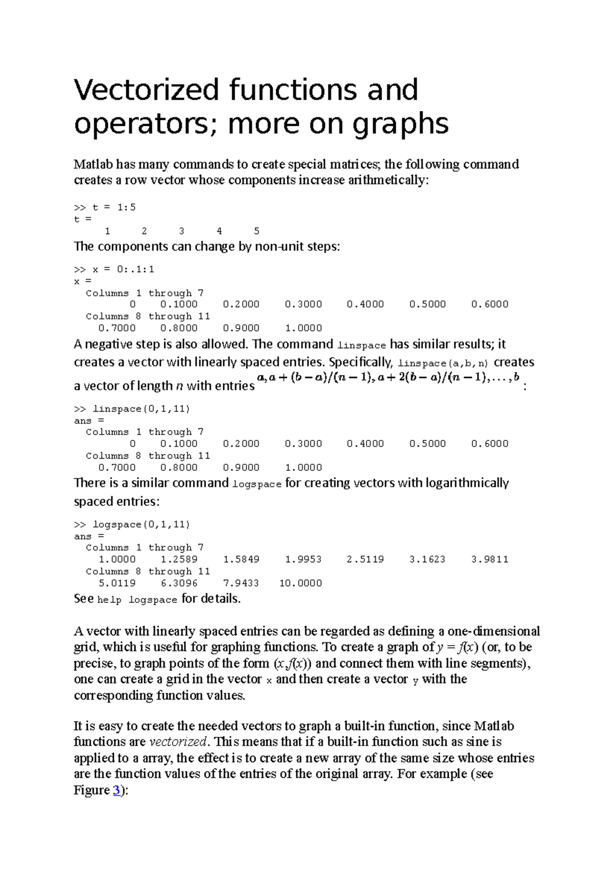 Vectorized Functions And Operators More On Graphs Vectorized Functions And Operators More On
