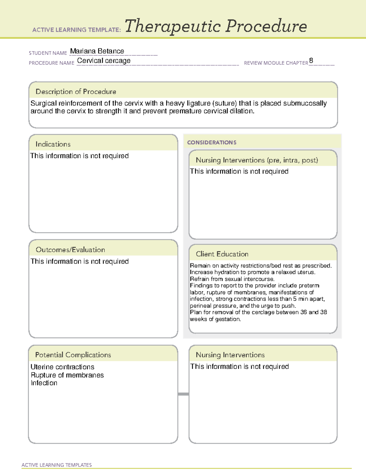 Cervical cercage - ati template - RNSG 1301 - ACTIVE LEARNING TEMPLATES ...