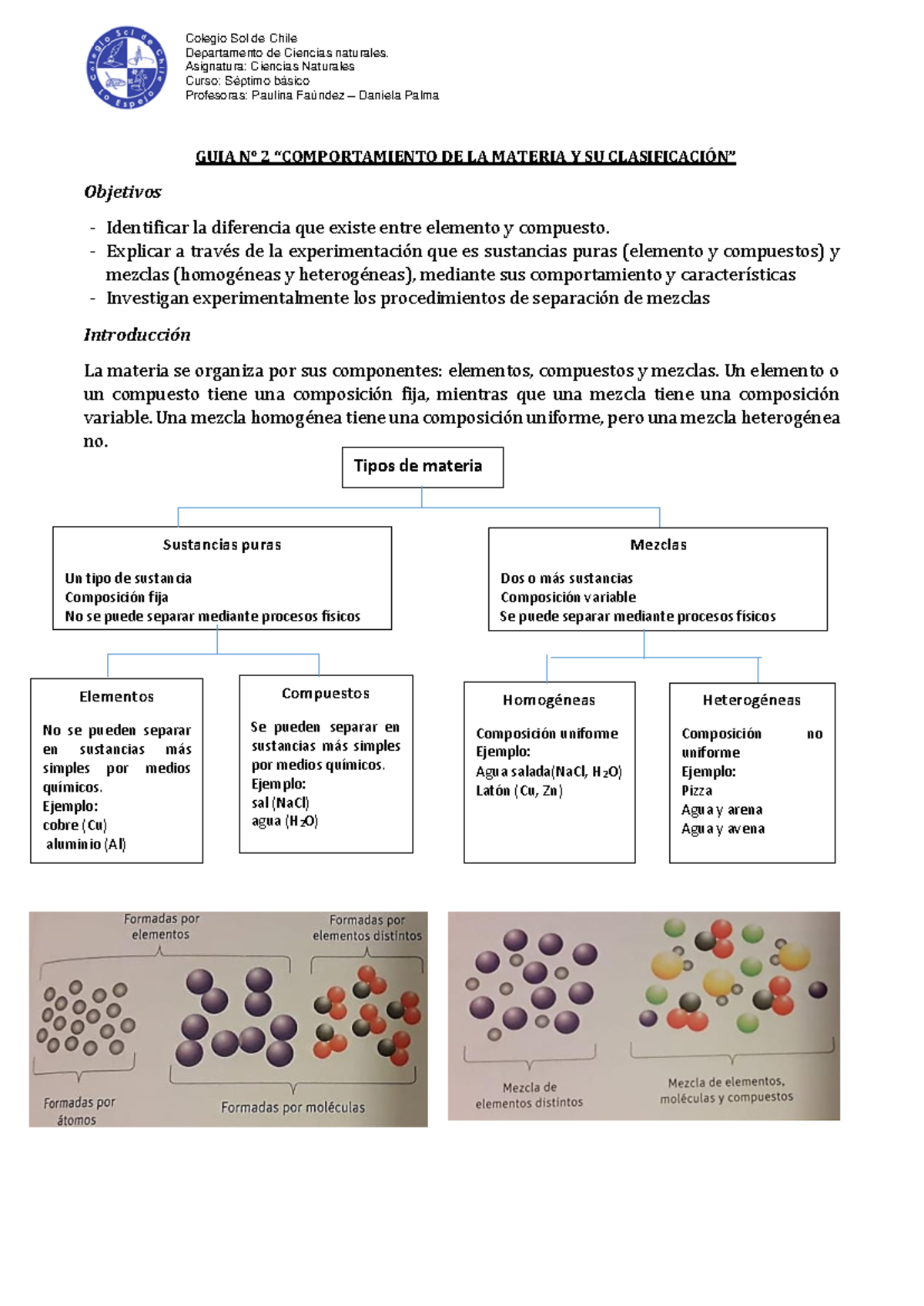 7° Básico Ciencias GUIA 2 sptimo - GUIA N° 2 “COMPORTAMIENTO DE LA ...
