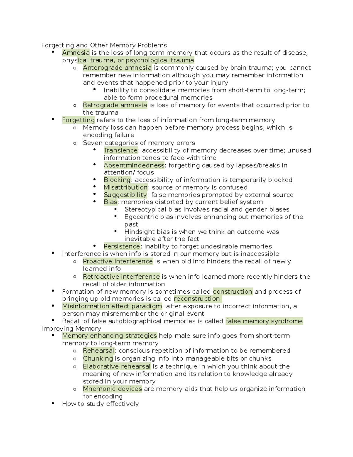 Forgetting and Other Memory Problems - Forgetting and Other Memory ...