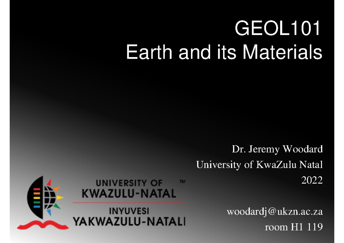 2022 GEOL101 Lecture 30 Geologic Time 2 - GEOL Earth and its Materials Dr. Jeremy Woodard ...