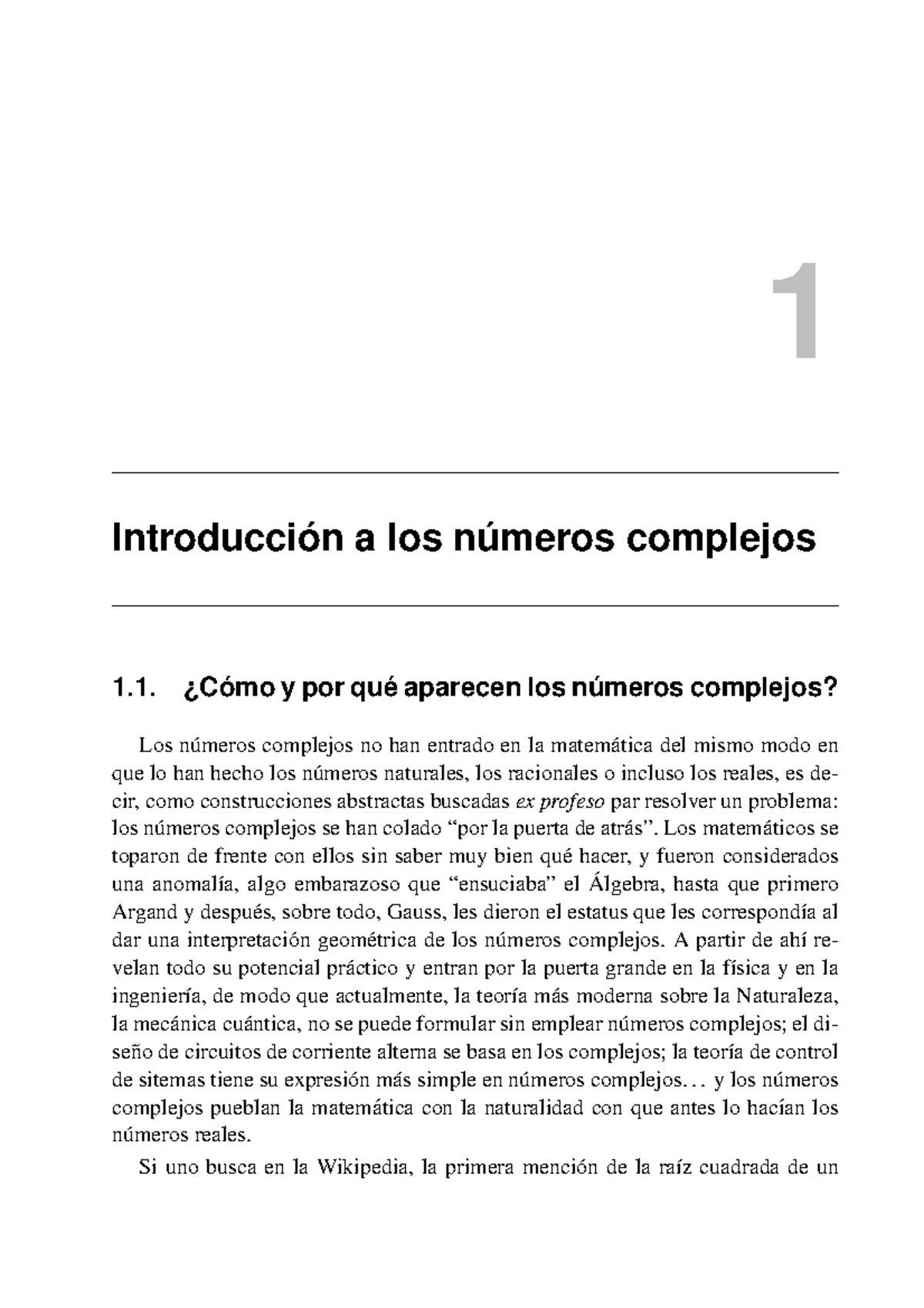 Advanced Mathematics notes 1 - Introduccion a los n ́umeros complejos ́ ...