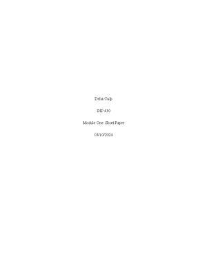 HCM 400 Final Project - Delia Culp HCM 400 Final Project 12/08/ Major ...