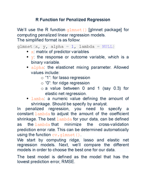STA6013 Lect11 1 - Professor Mason lecture notes - STA 6013: Regression ...