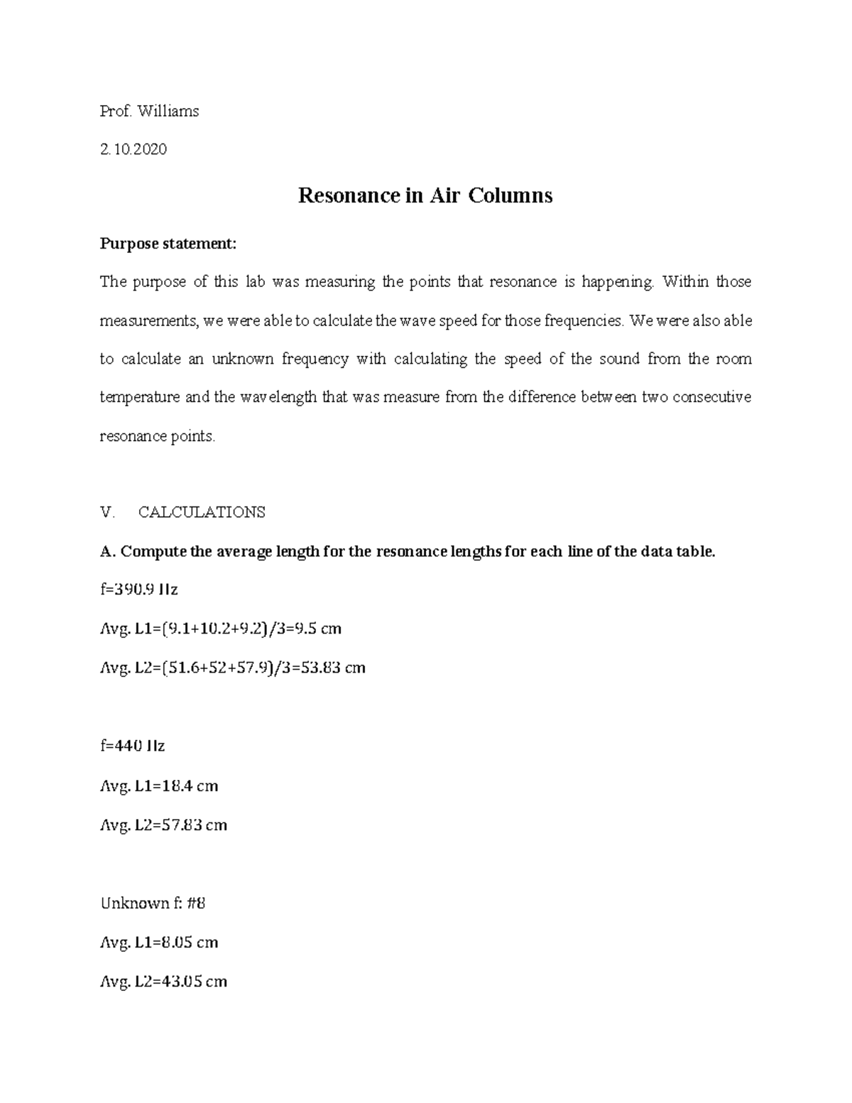 Lab 2 - Resonance in Air Columns - Warning: TT: undefined function: 32 ...