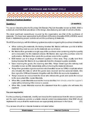 Unit 1 - Activity 1 - Annexure A - Auditing 32 l Unit 1 – Assignment 1 ...