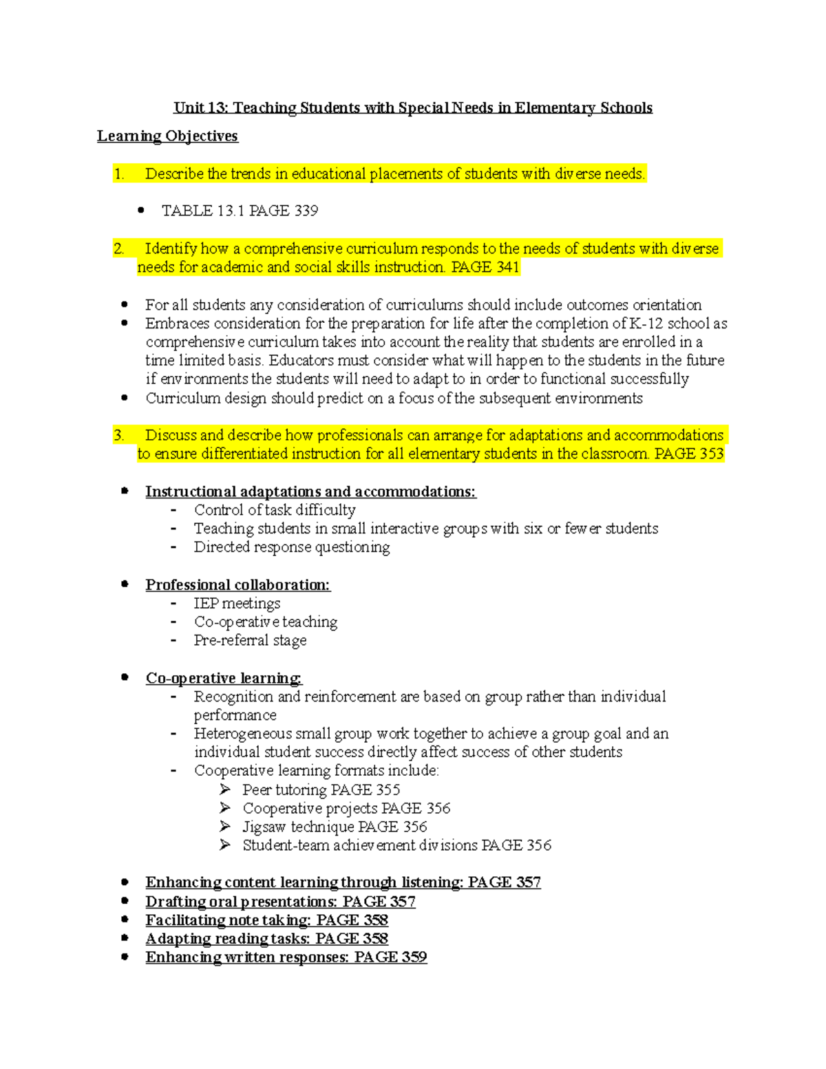 Unit 13 Teaching Students with Special Needs in Elementary Schools ...