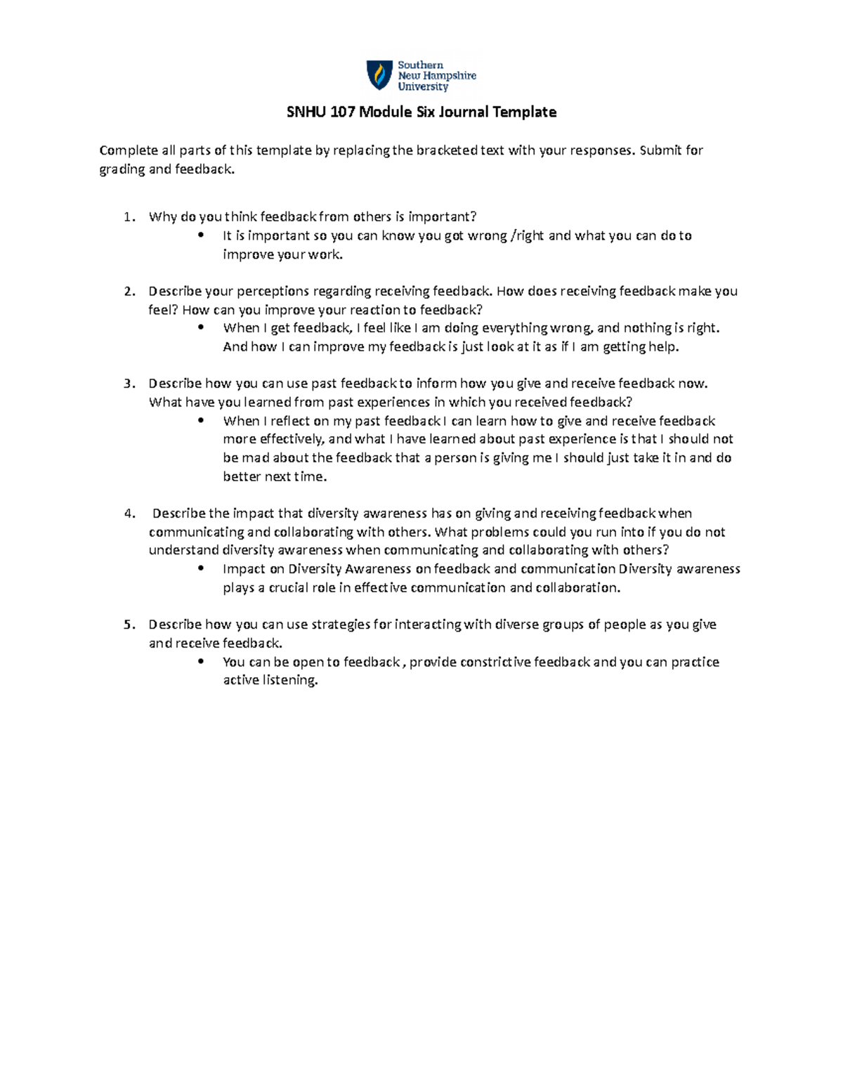 SNHU 107 Module Six Journal Template - SNHU 107 Module Six Journal ...