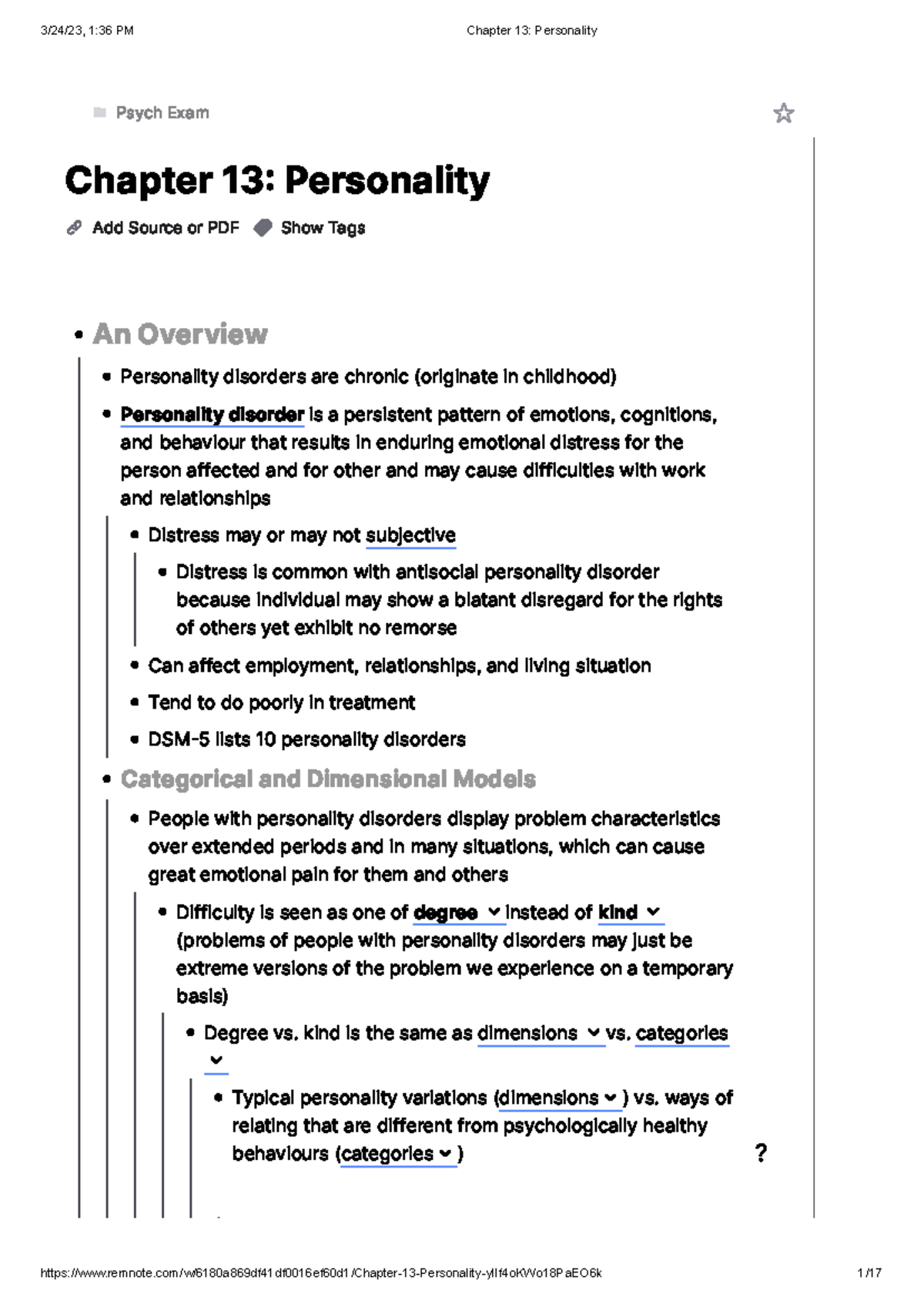 Chapter 13 Personality - Psych Exam Add Source or PDF Show Tags Chapter ...