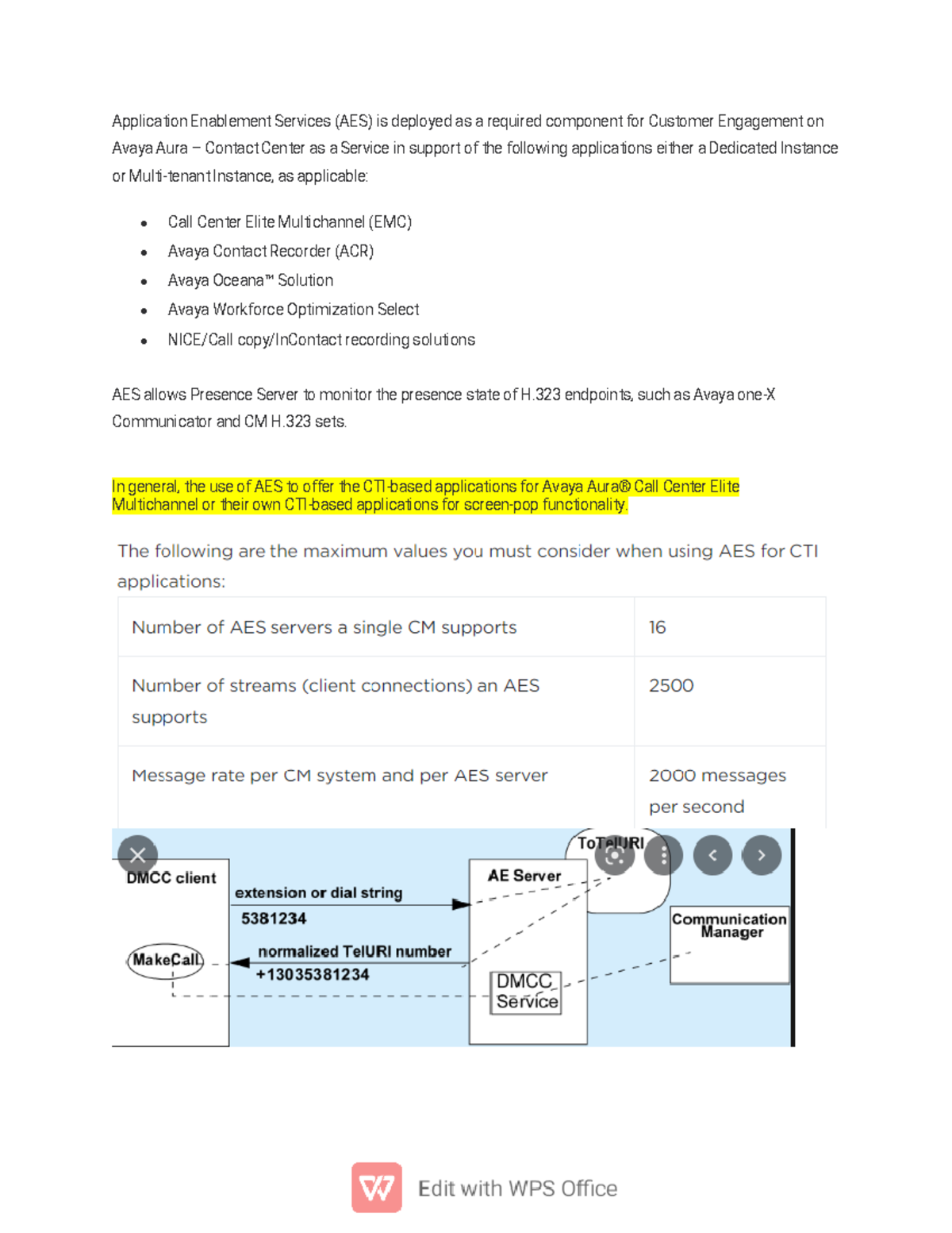 Avaya AES - Application Enablement Services (AES) is deployed as a ...