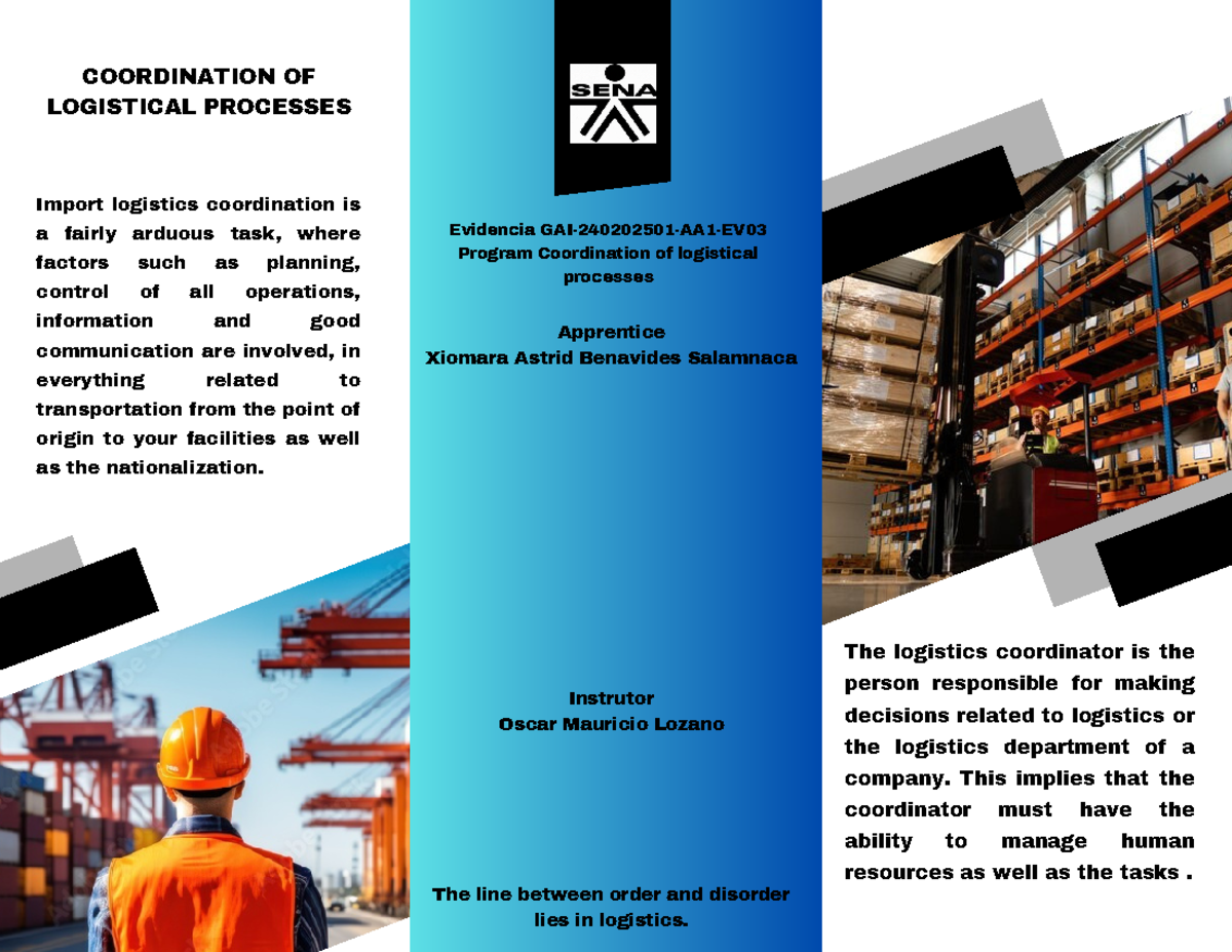 Folleto. GA1-240202501-AA1-EV03 - COORDINATION OF LOGISTICAL PROCESSES Import logistics ...