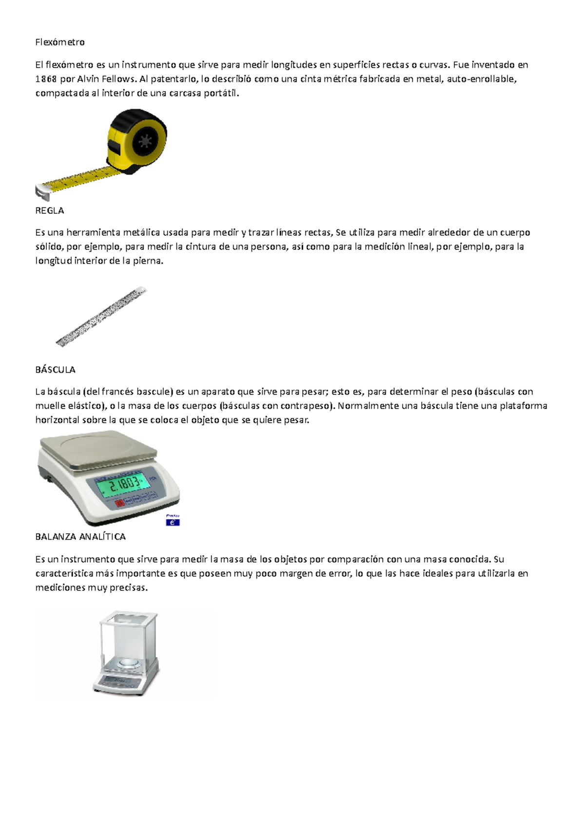 Física1 medidas - Flexómetro El flexómetro es un instrumento que sirve ...