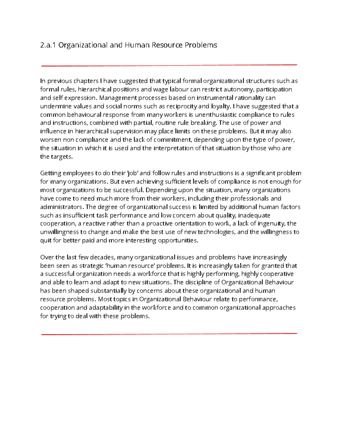 2.a.1.Organizational Problems - 2.a Organizational and Human Resource ...