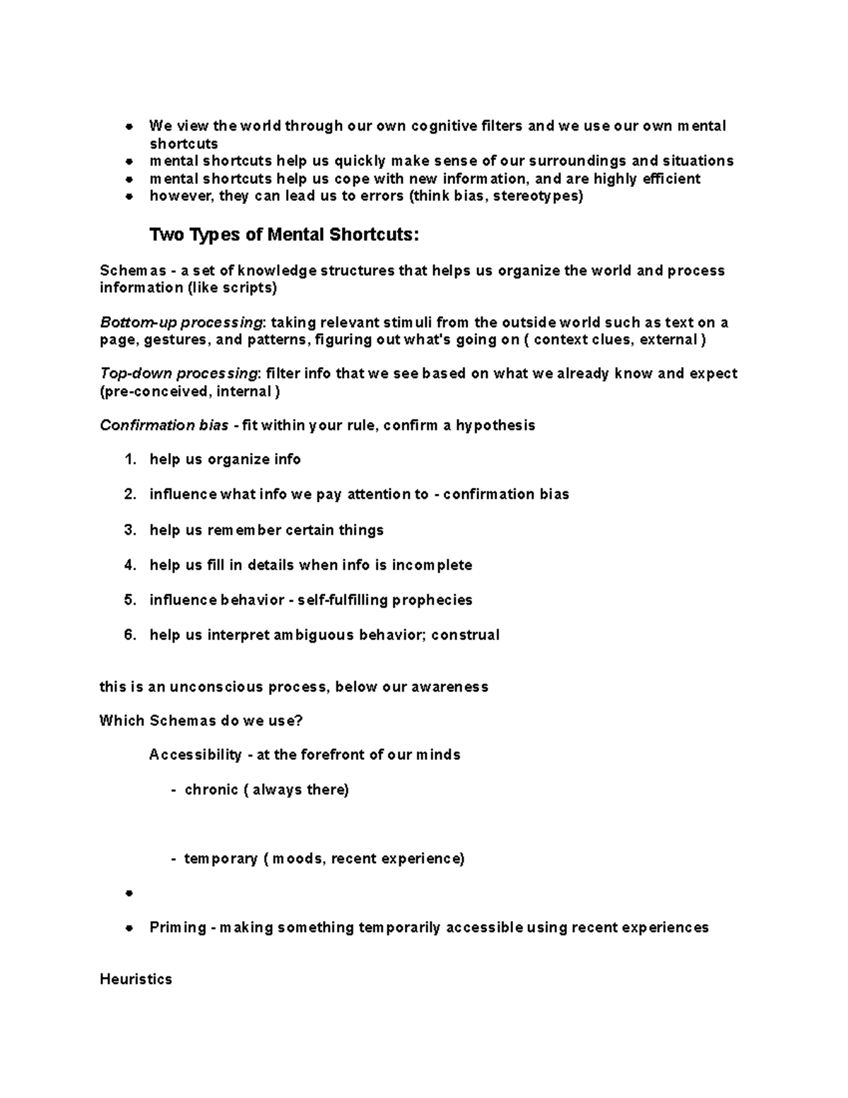 Social Cognition - Heidi Kane Lecture notes - We view the world through ...