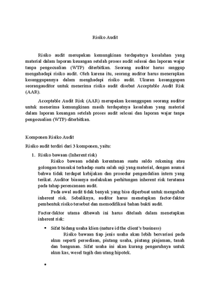 Latihan Materi Audit Plan, Audit Program, Audit Procedures, dan Teknik ...