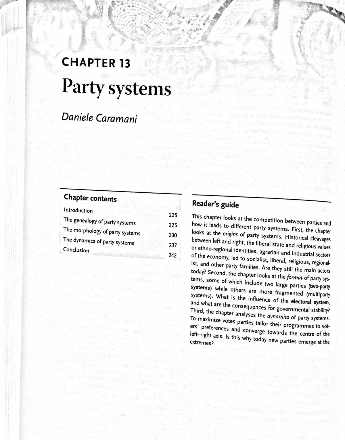 Caramani Ch. 13 - Summary Development - CHAPTER 13 Party systems Daniele Caramani Chapter ...