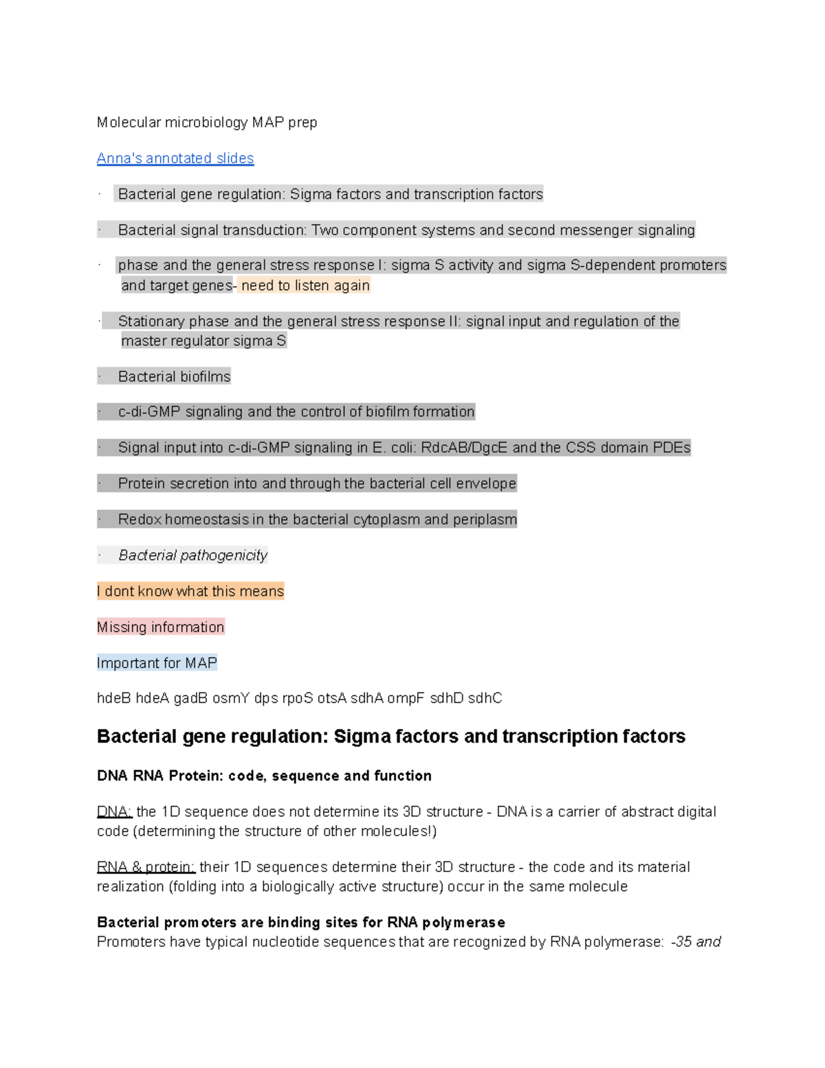 Molecular microbiology MAP prep - Molecular microbiology MAP prep Anna ...