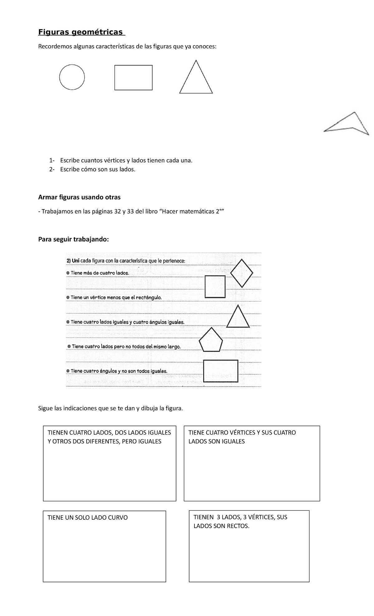 Secuencia Geometría - 2° grado 2022 - Figuras geométricas Recordemos ...