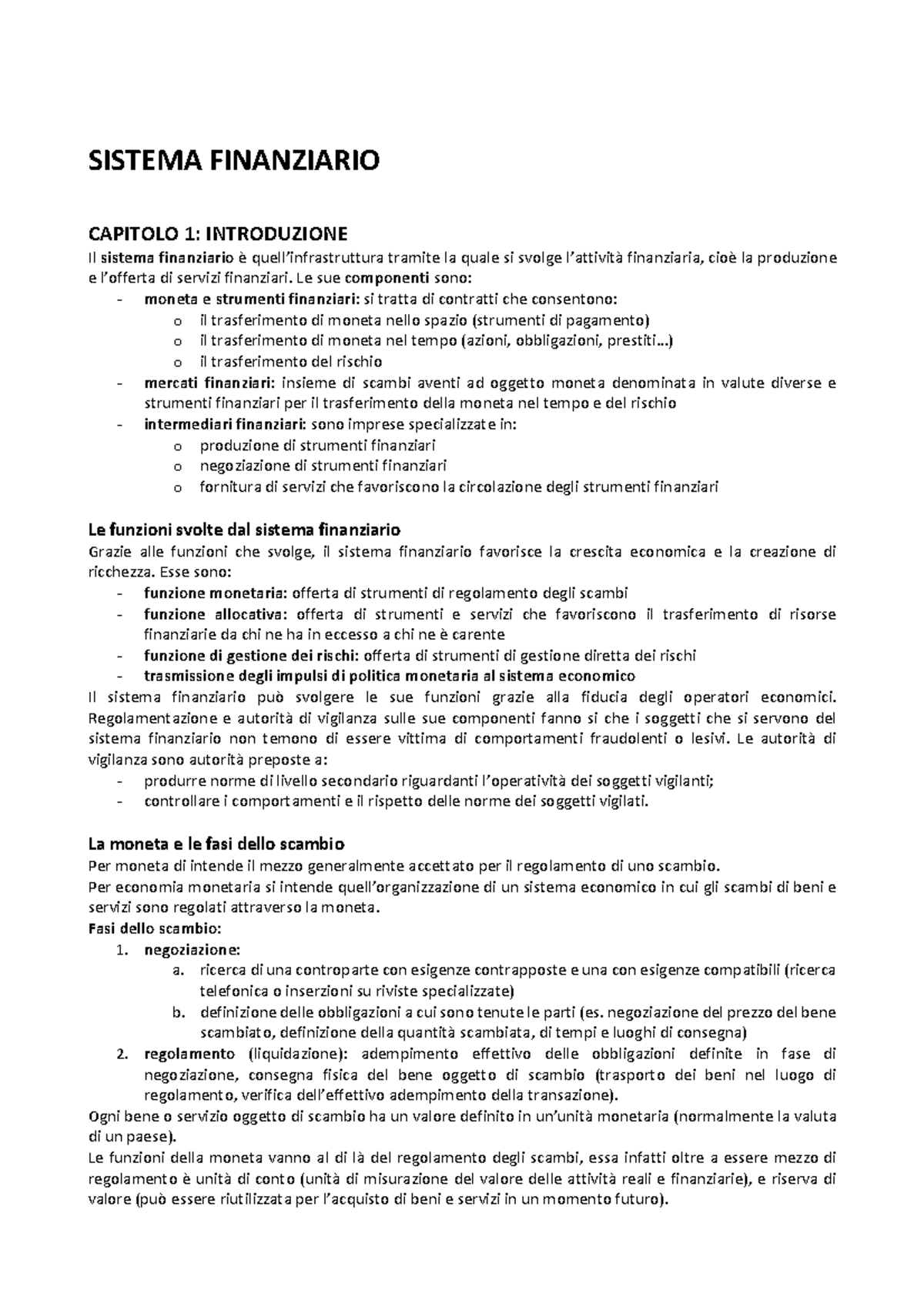 Sistema finanziario slide lezioni - SISTEMA FINANZIARIO CAPITOLO 1 ...