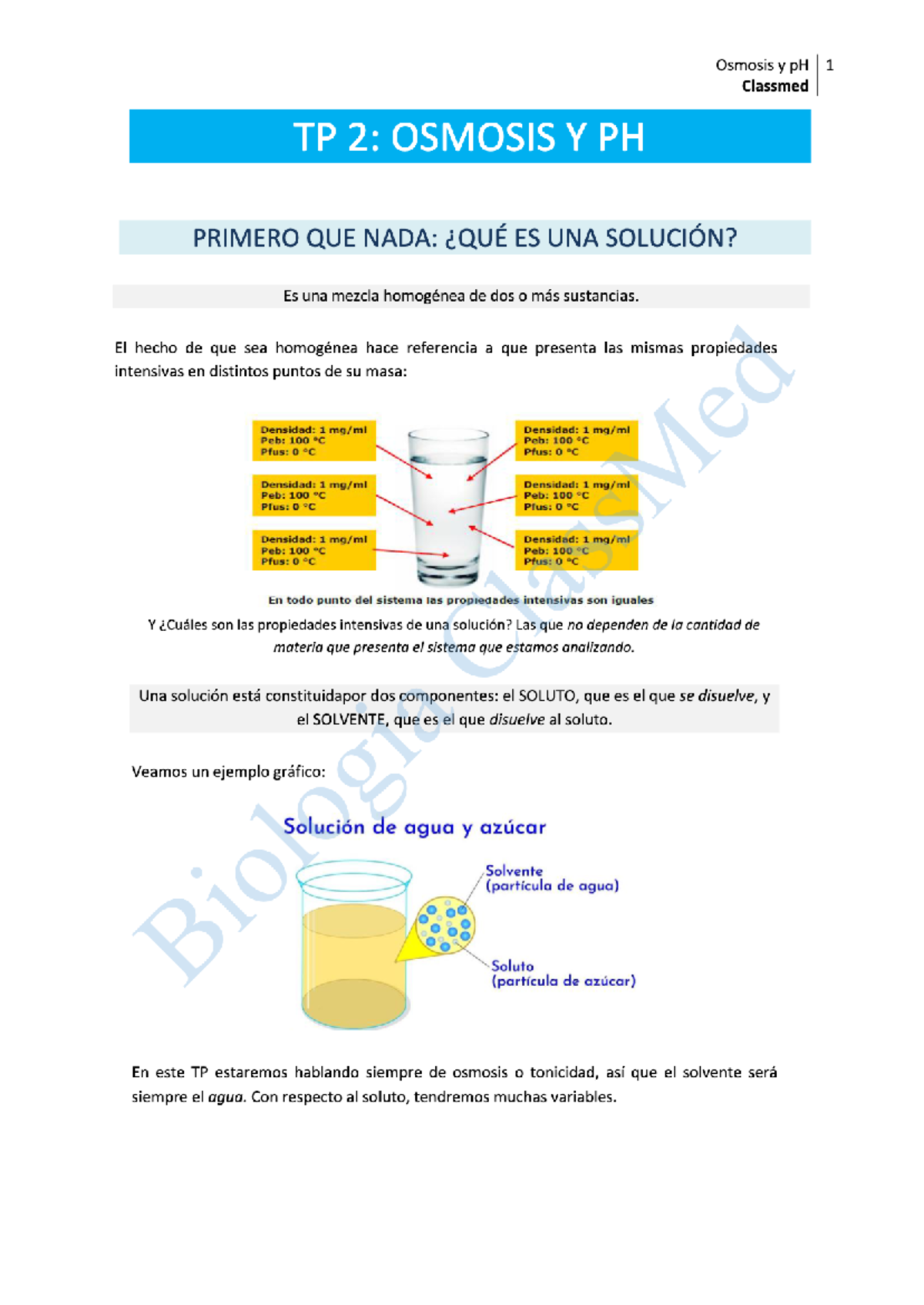 Osmosis y PH - ... - Osmosis y pH 1 Classmed TP 2: OSMOSIS Y PH PRIMERO QUE NADA: ES UNA ...