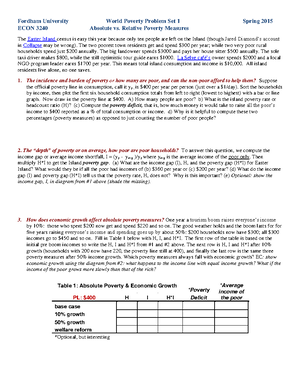 Final Exam and Quiz 6 Review Sheet (version 2) - Econ 3240 Poverty ...