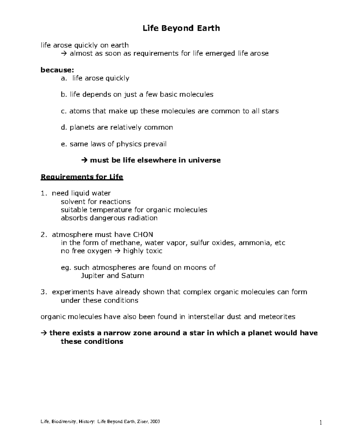 Life Beyond Earth - Jasper Guzman - Life Beyond Earth life arose ...