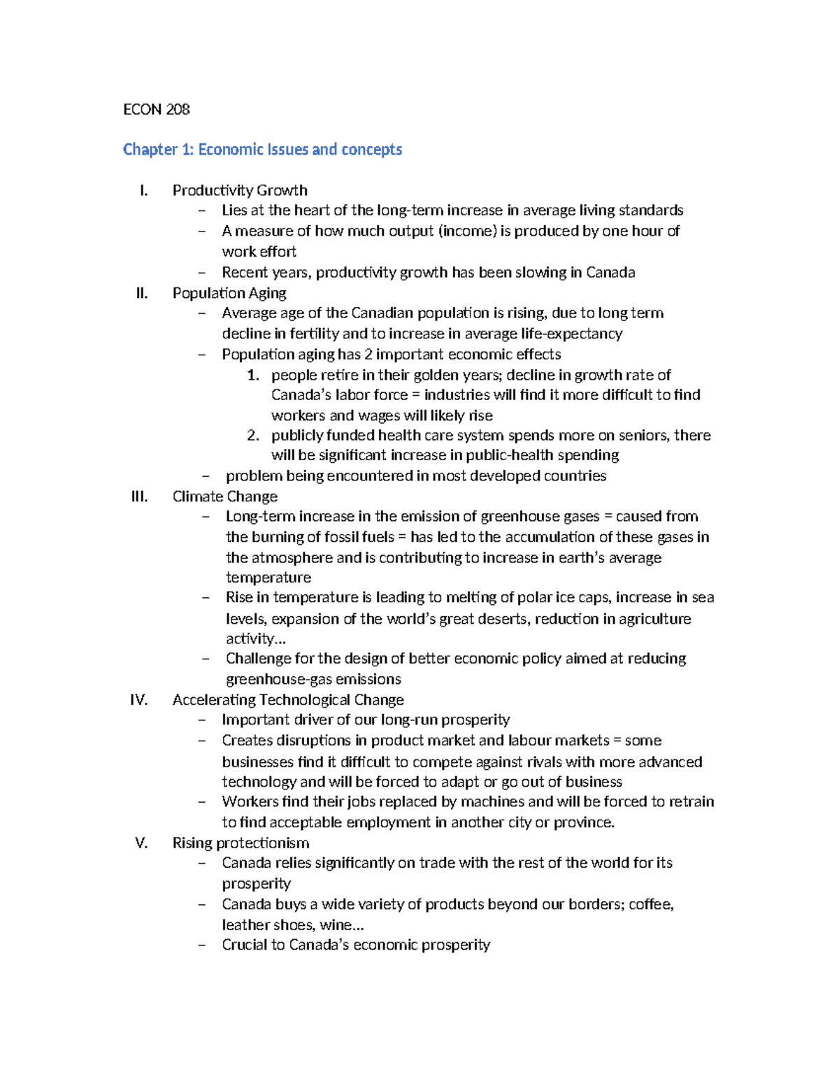 ECON 208 textbook - ECON 208 Chapter 1: Economic Issues and concepts I ...