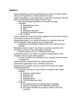 Financial Management 1 Exam 1 - Financial Management 1- Exam 1 Chapter ...