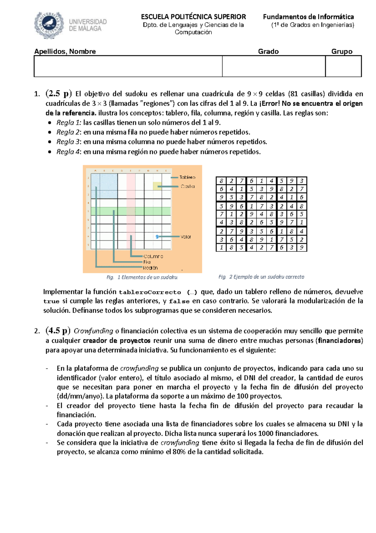 Examen 3 Febrero 2017, preguntas - Warning: TT: undefined function: 32 Warning: TT: undefined ...