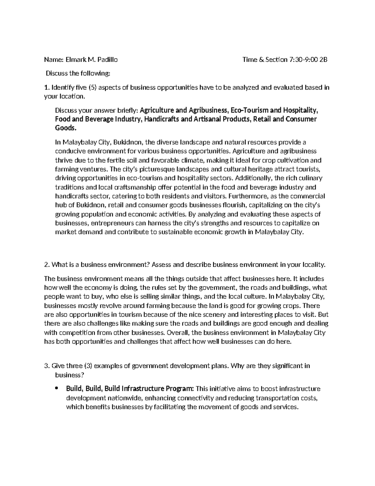 Epp sir omar - Summary elementary education - Name: Elmark M. Padillo ...