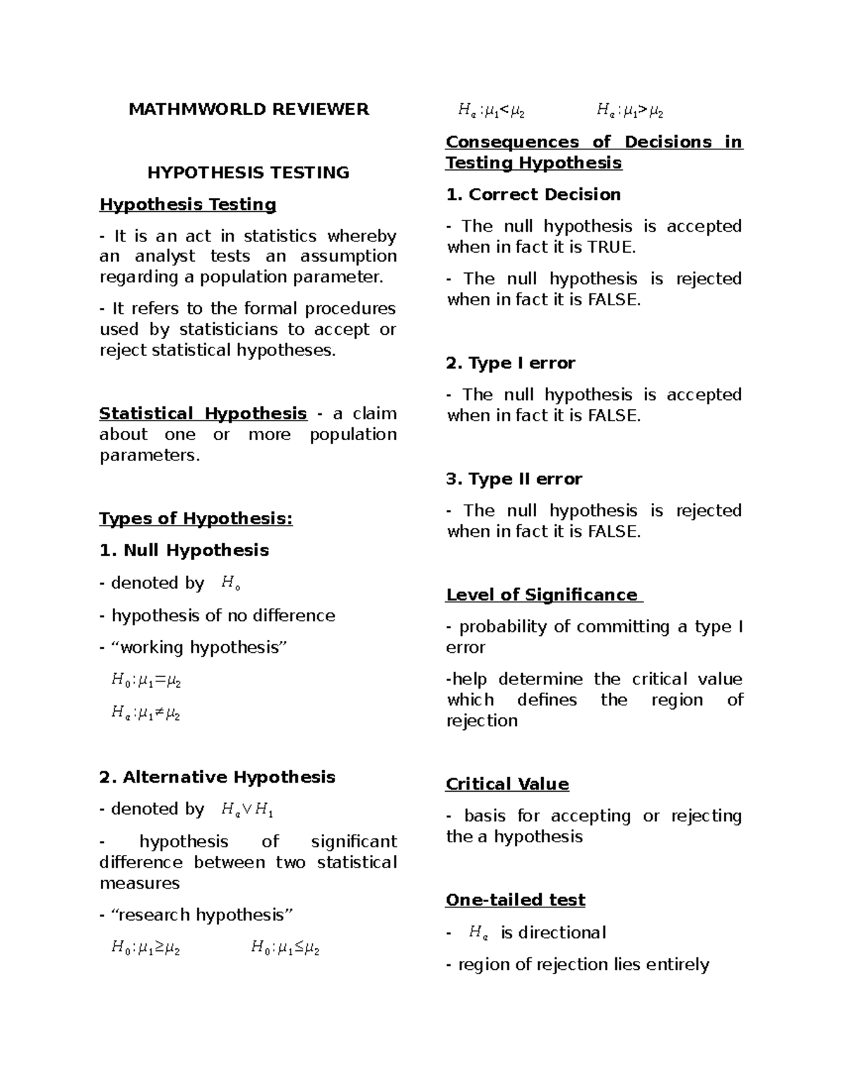 Mathematics in the Modern World Reviewer - MATHMWORLD REVIEWER ...