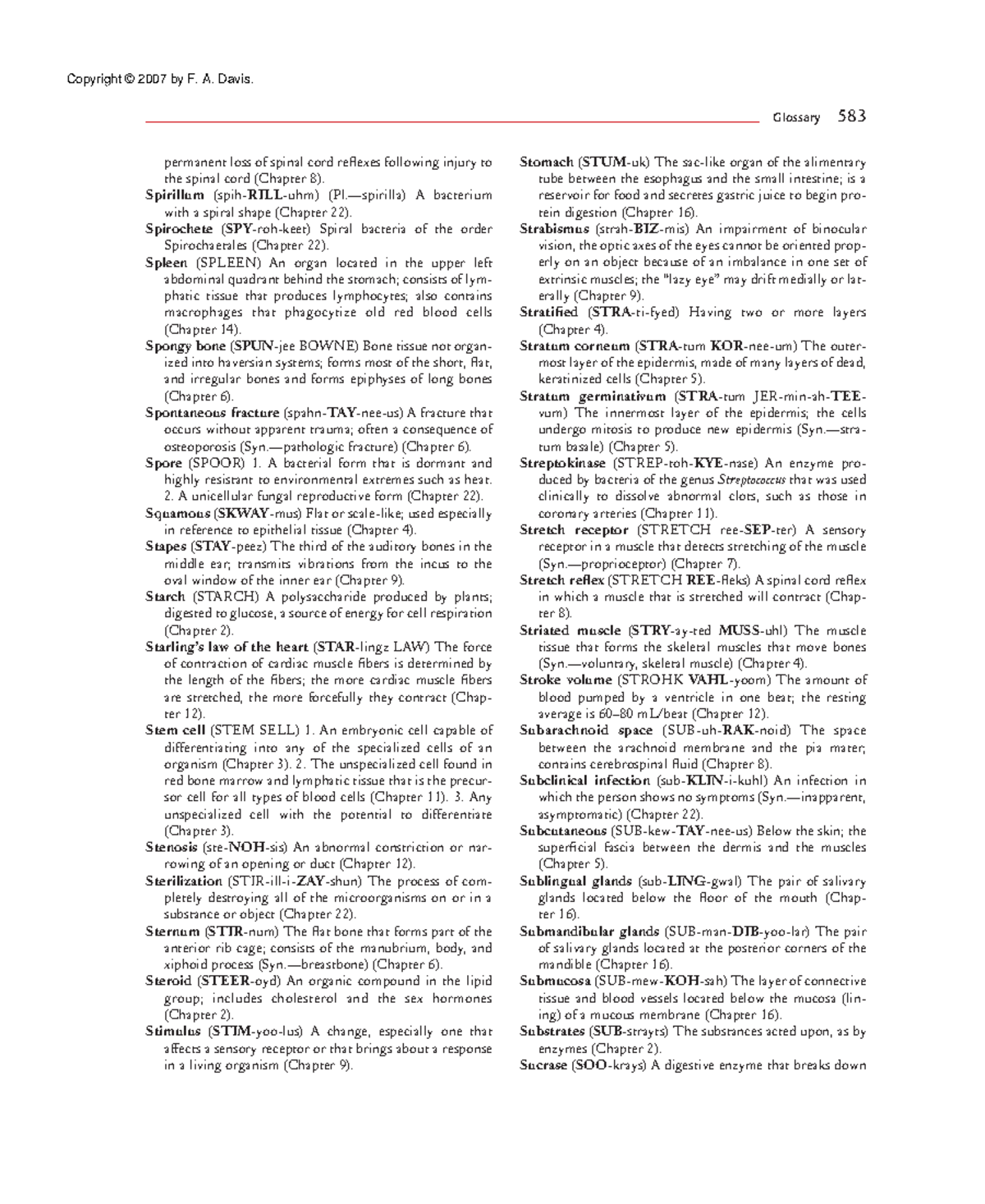 Anaphy 22 - Textbook by Valerie Scanlon and Tina Sanders - Glossary 583 ...