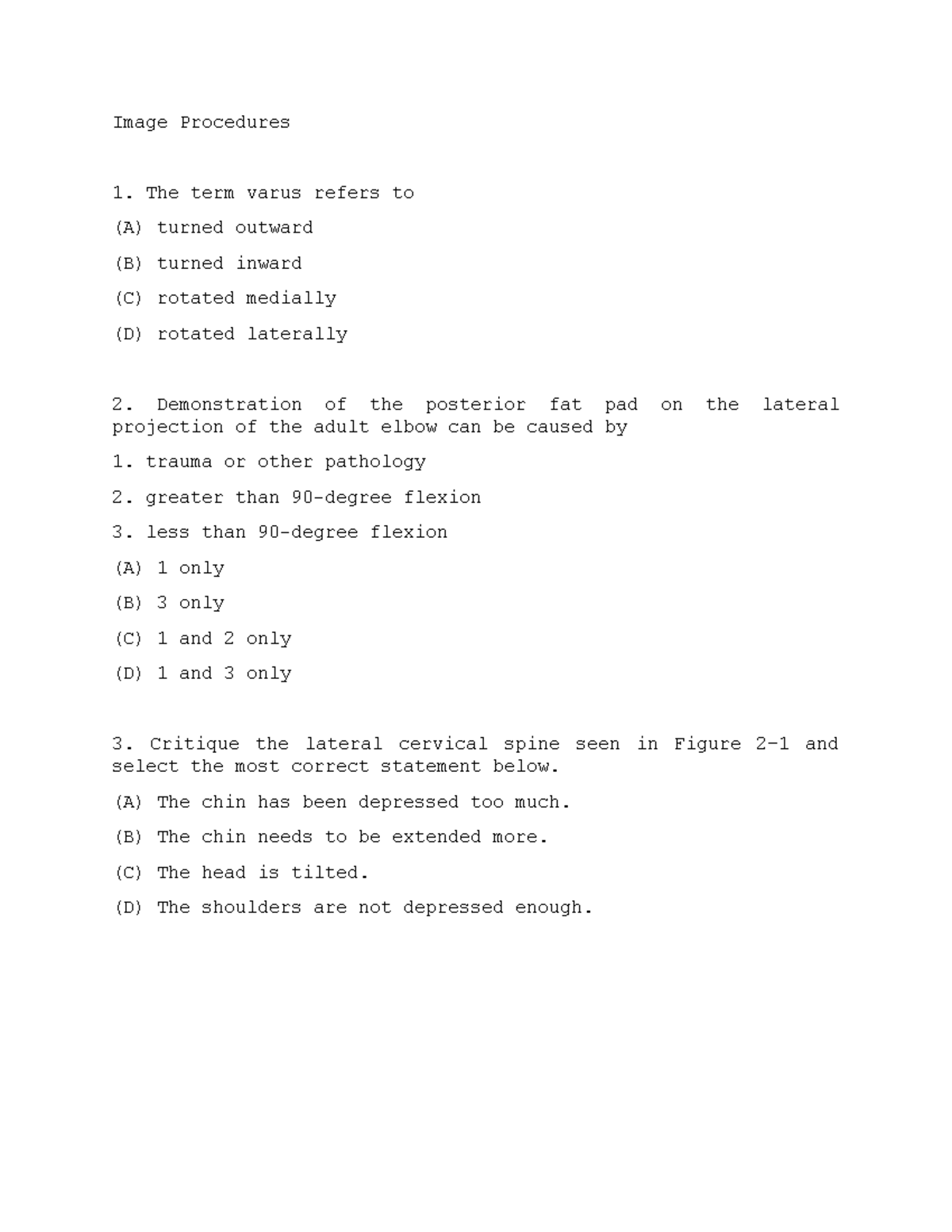 Image Procedure Part 1 - Cluster 2 - Image Procedures The term varus ...