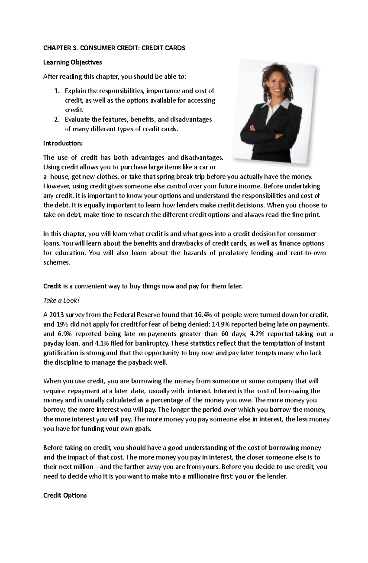 Chapter 3- Consumer Credit - CHAPTER 3. CONSUMER CREDIT: CREDIT CARDS ...