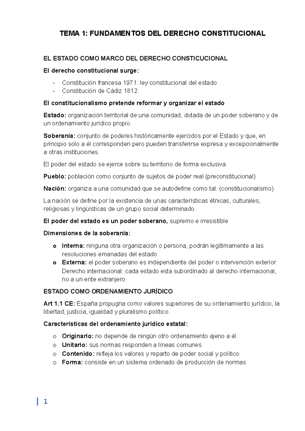 TEMA 1 Fundamentos DEL Derecho Constitucional - TEMA 1: FUNDAMENTOS DEL ...