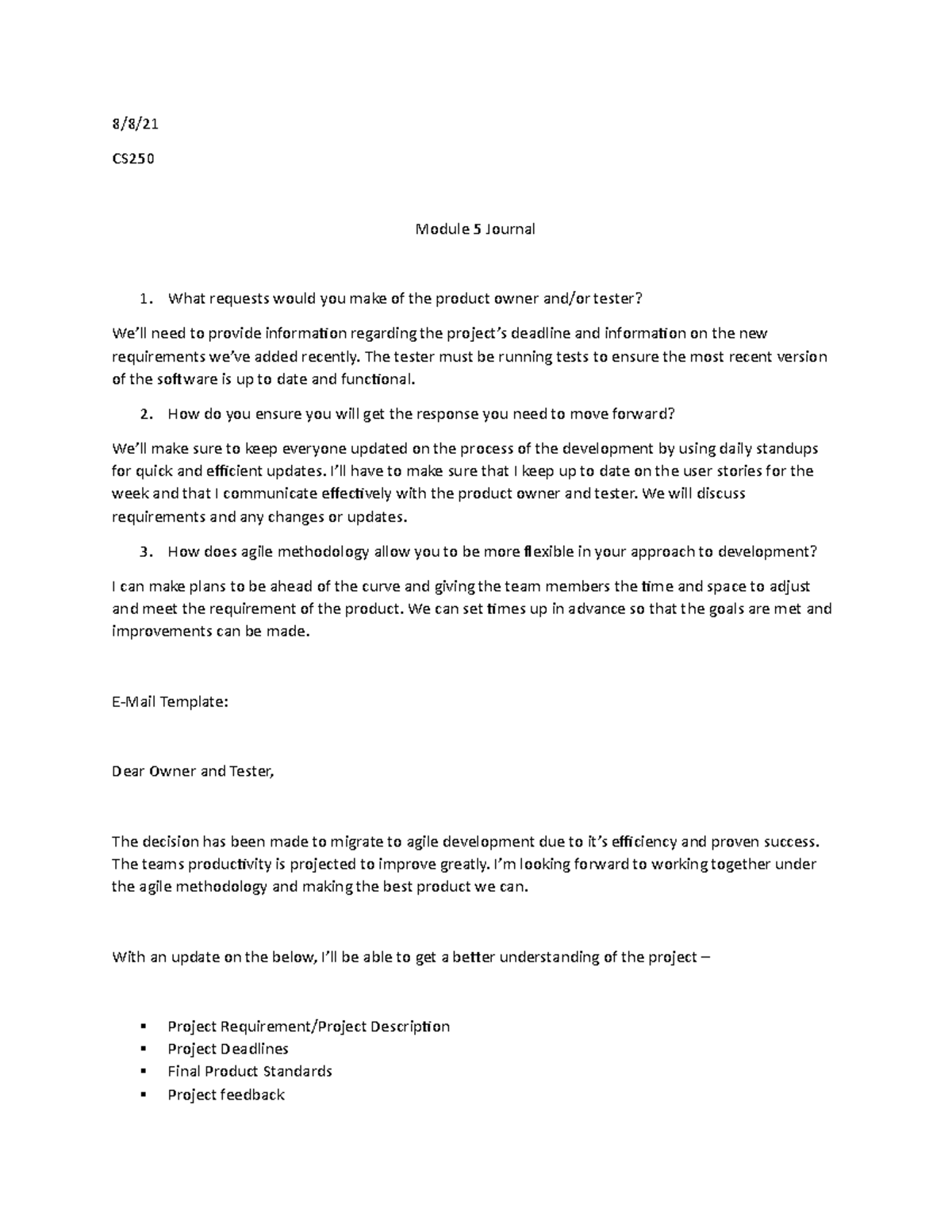 5-3 Journal Request and Email Template - 8/8/21CS Module 5 Journal What ...