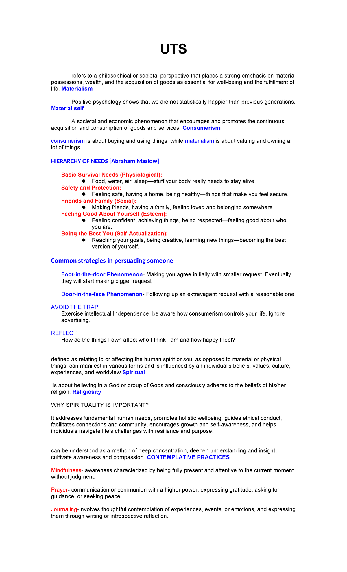 UTS-Reviewer - UTS refers to a philosophical or societal perspective ...