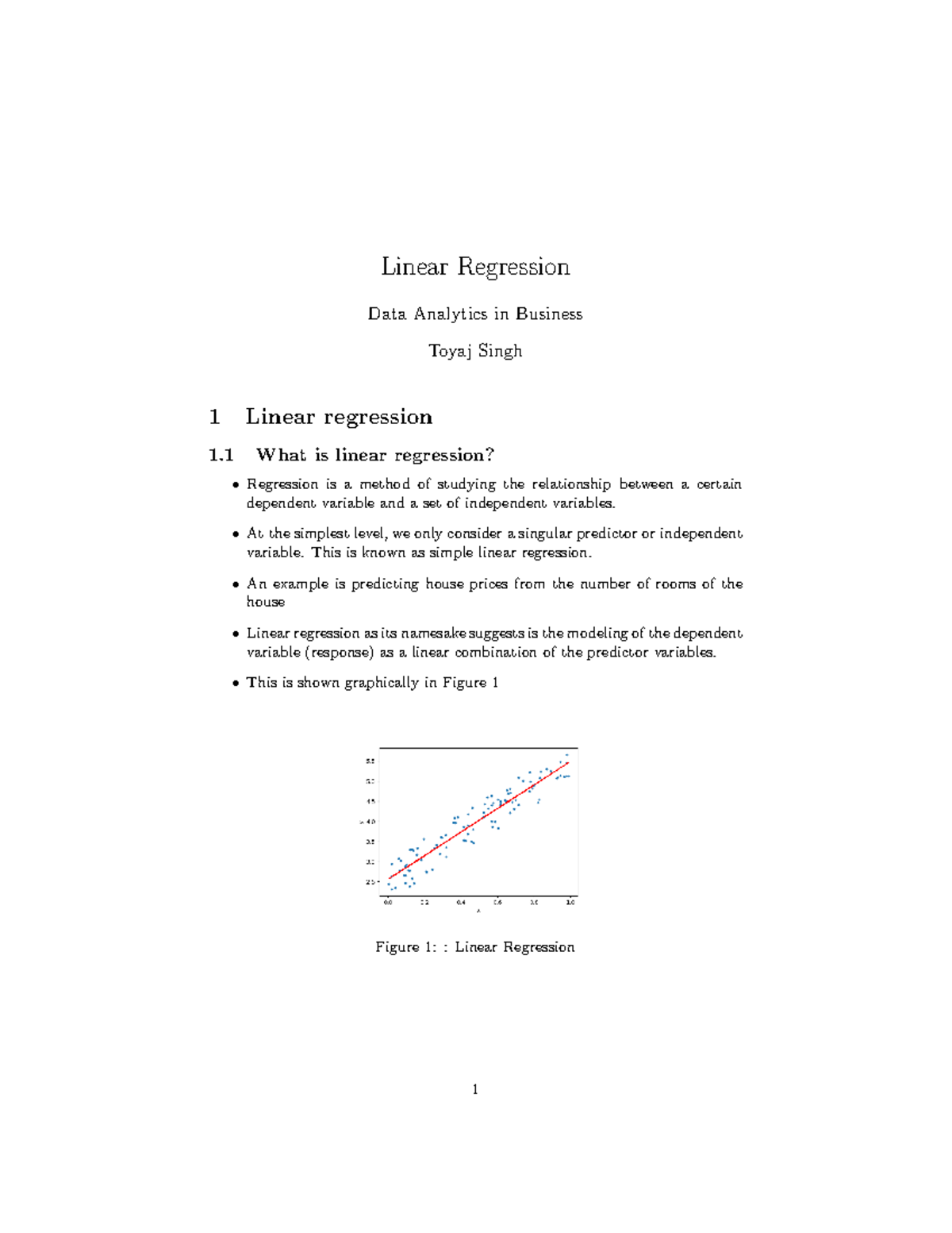 Linear Regression Notes 011422 - Linear Regression Data Analytics in ...