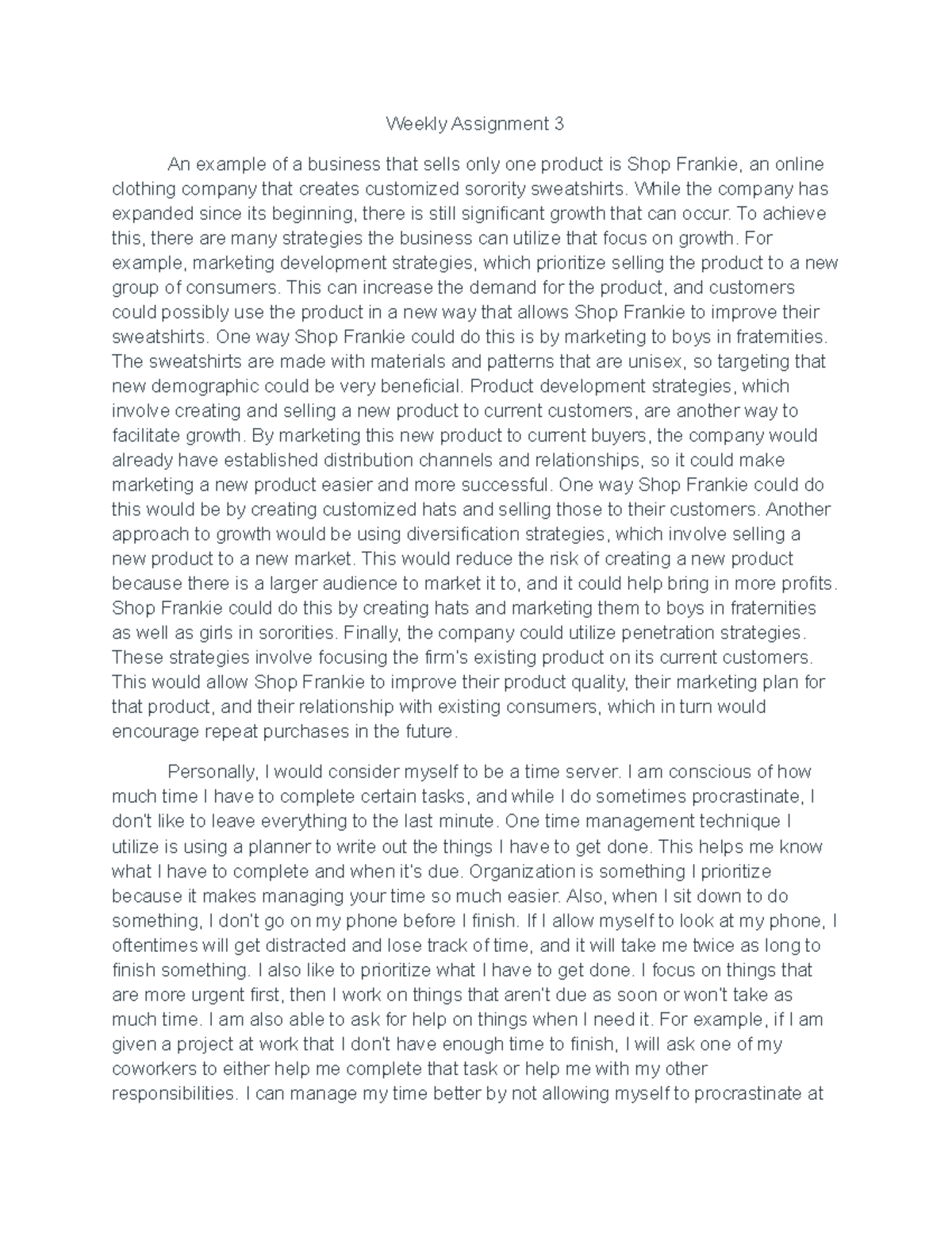 ELE 3010 Weekly Assignment 3 - Weekly Assignment 3 An example of a ...