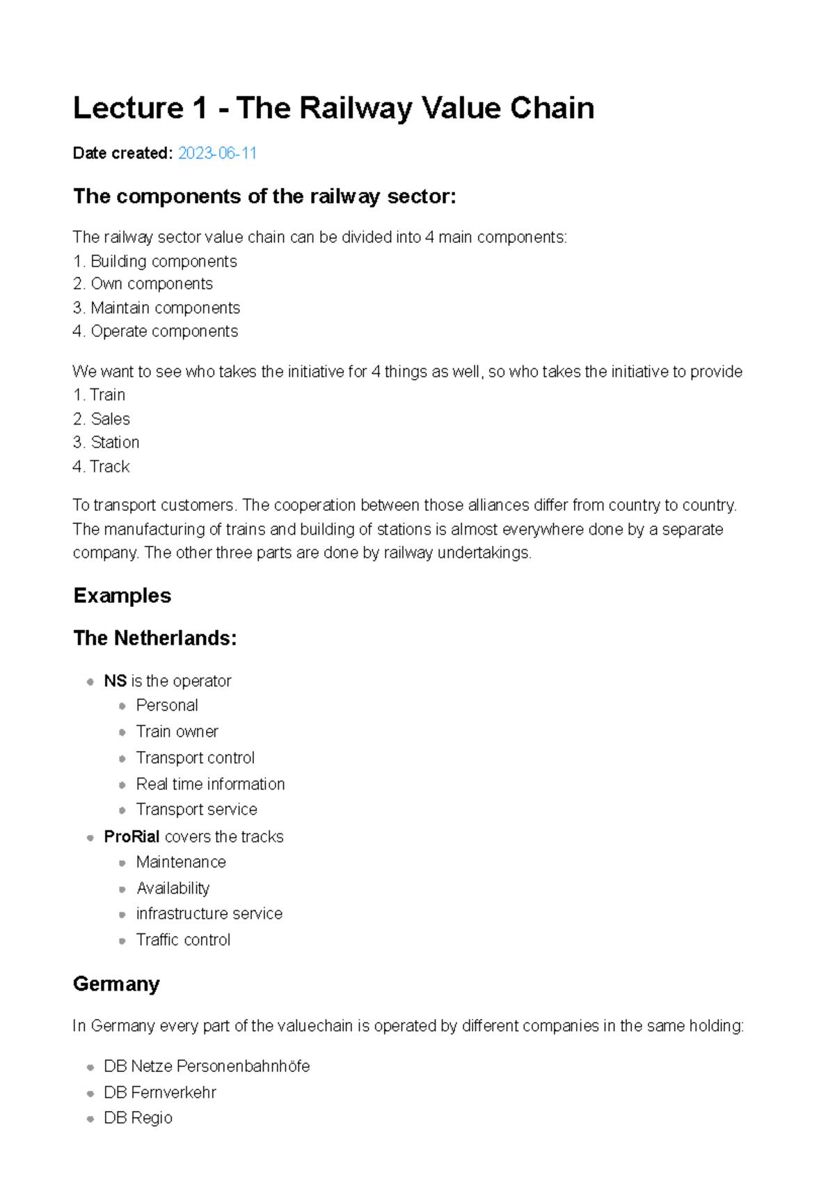Lecture 1 - The Railway Value Chain - The cooperation between those ...