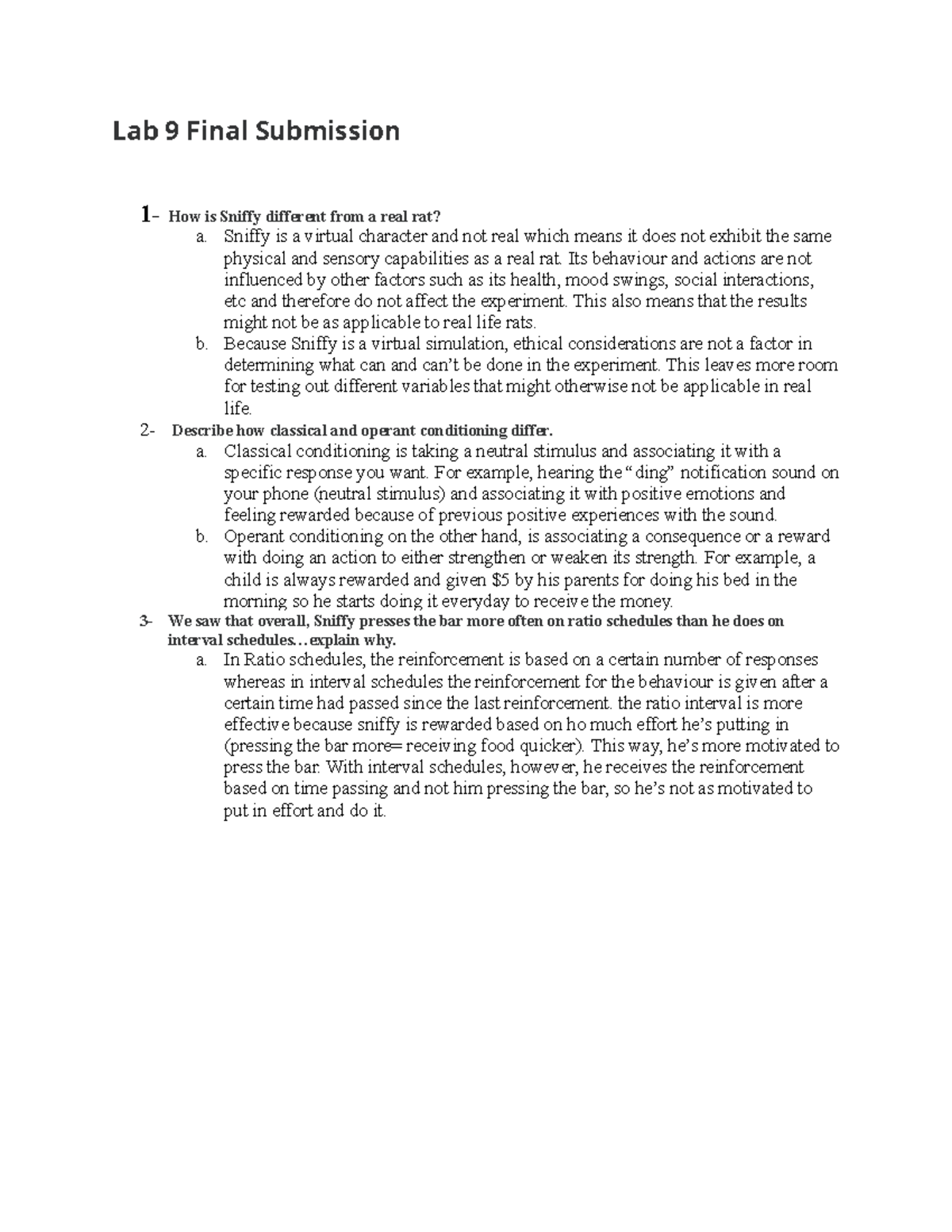 Lab 9 Final Submission - Lab 9 assignment - Lab 9 Final Submission 1 ...