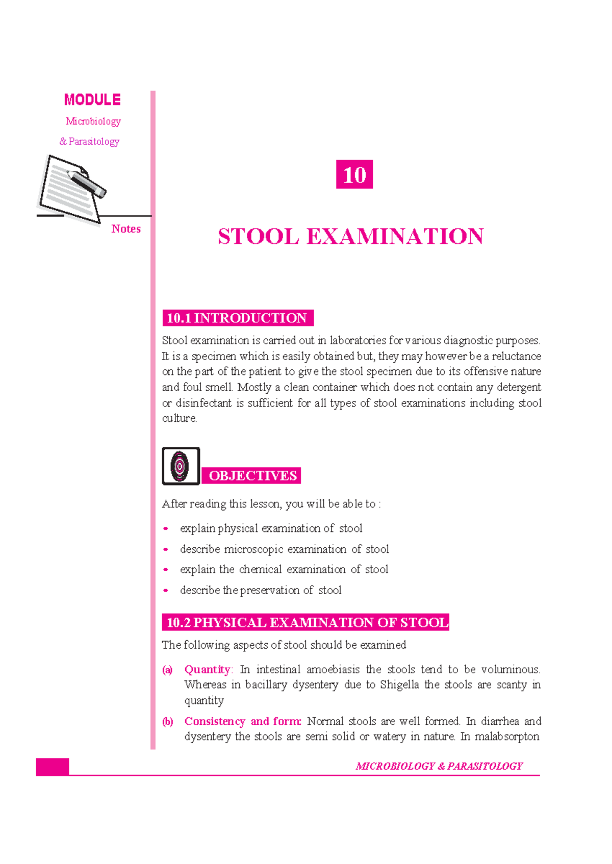 Lesson-10. Module in microbiology - MODULE Stool Examination ...