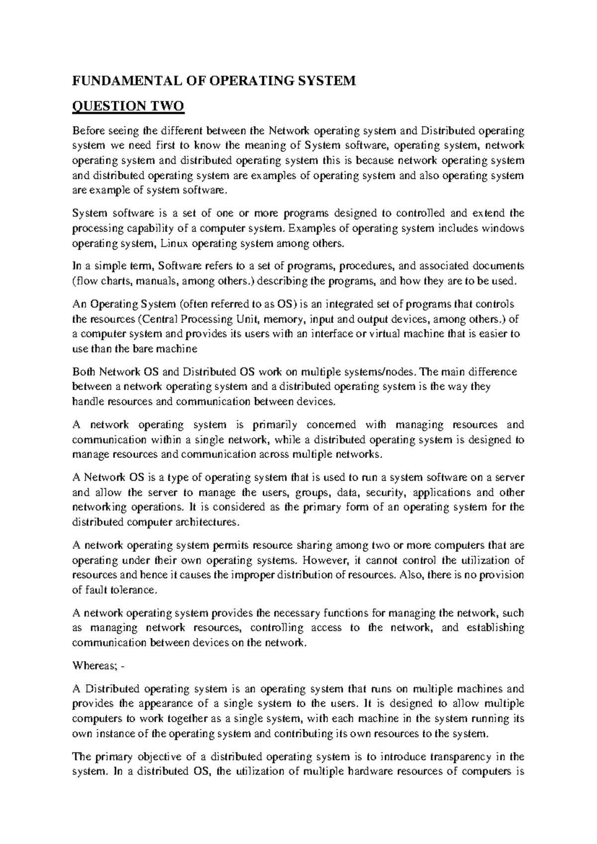 Fundamental OF Operating System - FUNDAMENTAL OF OPERATING SYSTEM ...