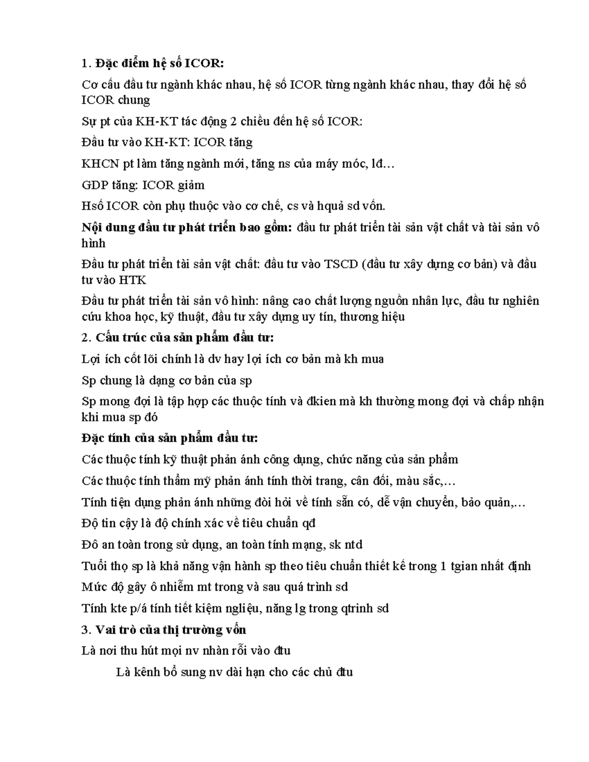 Học thuộc sáng thi đe - idk i need file - Đặc điểm hệ số ICOR: Cơ cấu ...