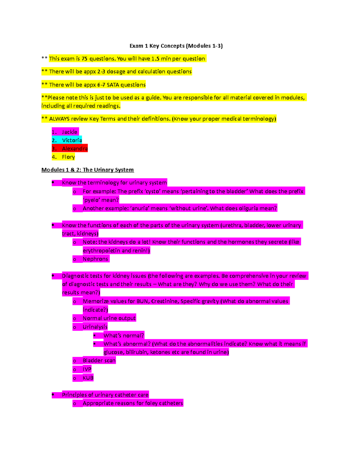 Key Concepts Exam 1 - study guide - Exam 1 Key Concepts (Modules 1-3 ...