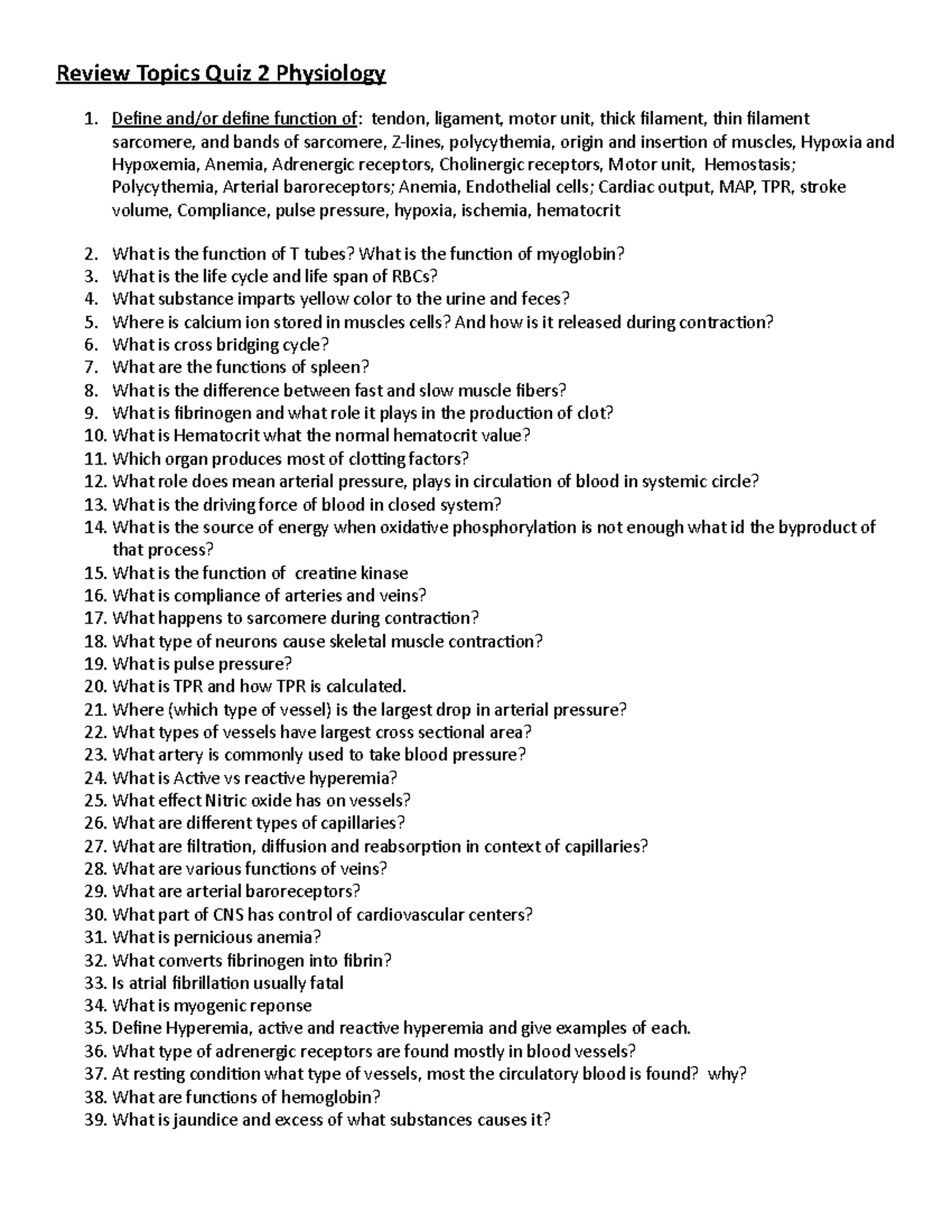 QUIZ 2 Actual Review For Quiz 2 Need For The Final For Review 