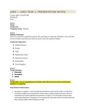 C216 Stockholder Report sample - Running Head: TASK 2: STOCKHOLDER ...