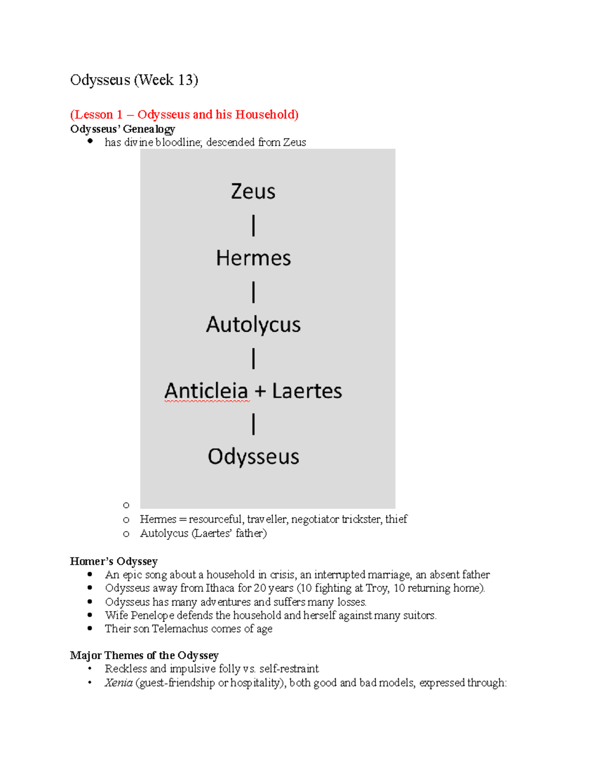 Odysseus Week 13 - Lesson 1 - Odysseus (Week 13) (Lesson 1 – Odysseus ...